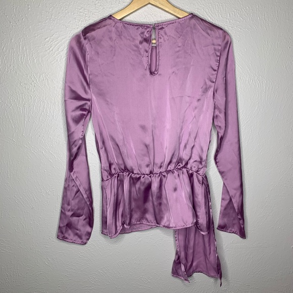 Missguided | Tops | Missguided Asymmetrical Purple Long Sleeve Blouse ...
